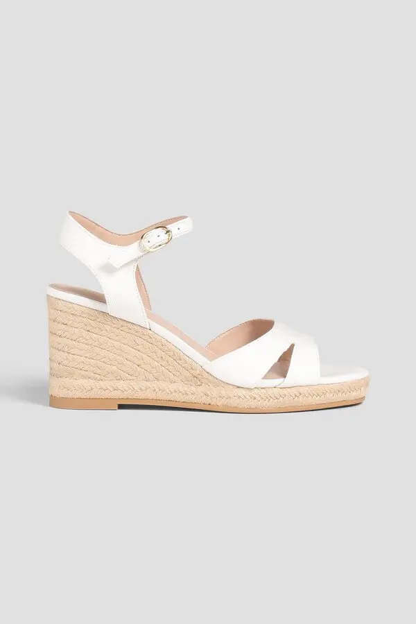 STUART WEITZMAN Mykonos Canvas Espadrille Wedge Sandals