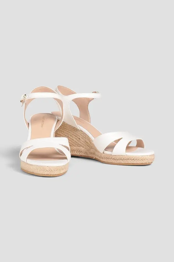 STUART WEITZMAN Mykonos Canvas Espadrille Wedge Sandals