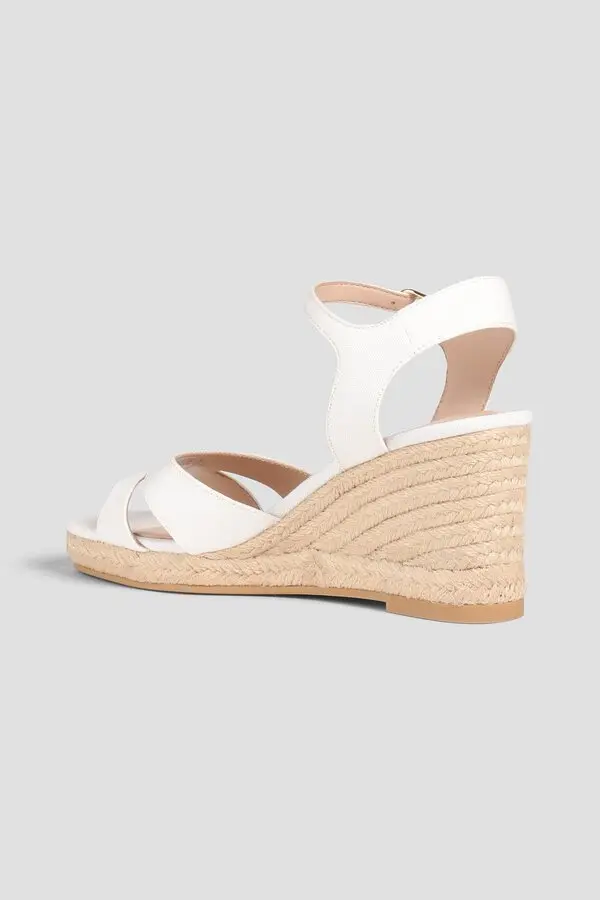 STUART WEITZMAN Mykonos Canvas Espadrille Wedge Sandals