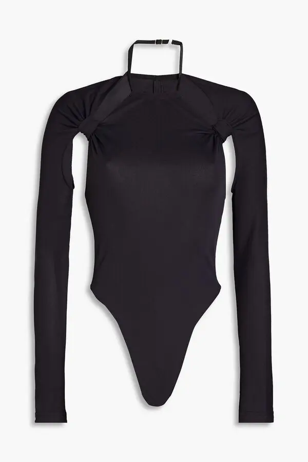Jacquemus Nodi Cutout Knotted Jersey Bodysuit - Midnight Blue