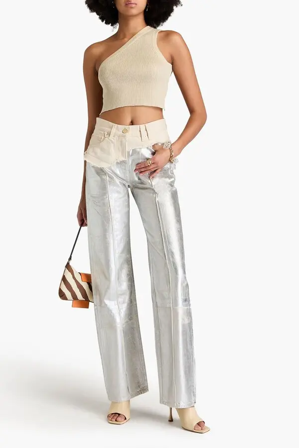 Jacquemus Ascu Cropped One-shoulder Top - Beige