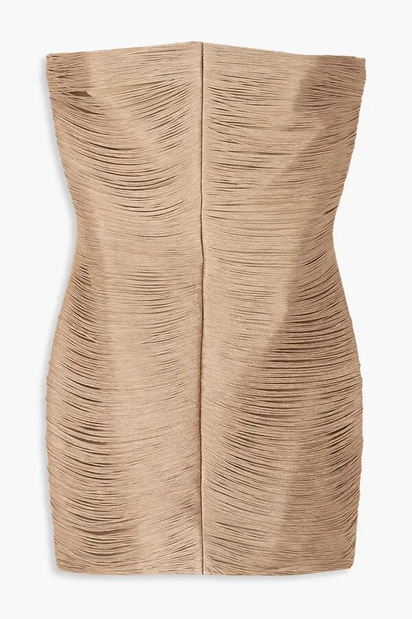 Alexander Wang Strapless Metallic Fringed Mini Dress In Bronze - 70% Off |  Editorialist
