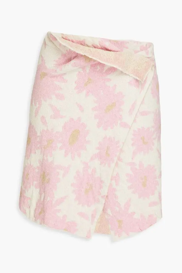 Jacquemus Bagnu Jacquard-knit Mini Wrap Skirt - Baby Pink