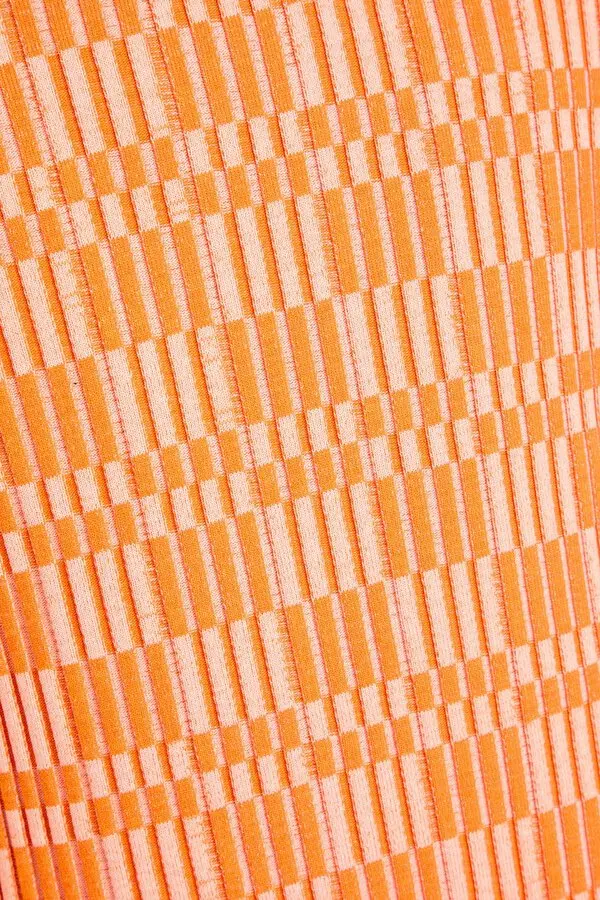 Jacquemus La Maille Gelati Checked Ribbed Cotton-blend Sweater - Orange