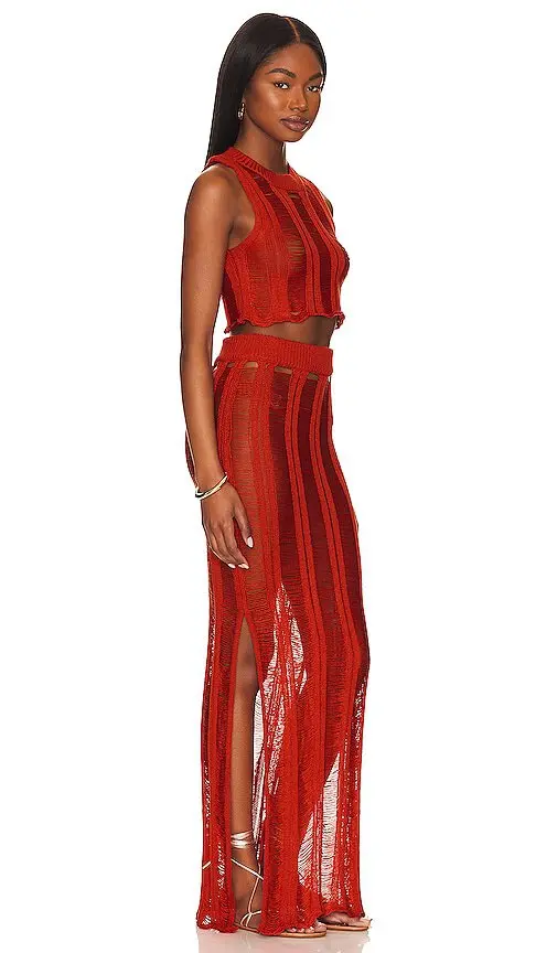 Superdown Tayla Maxi Skirt Set - Burnt Orange