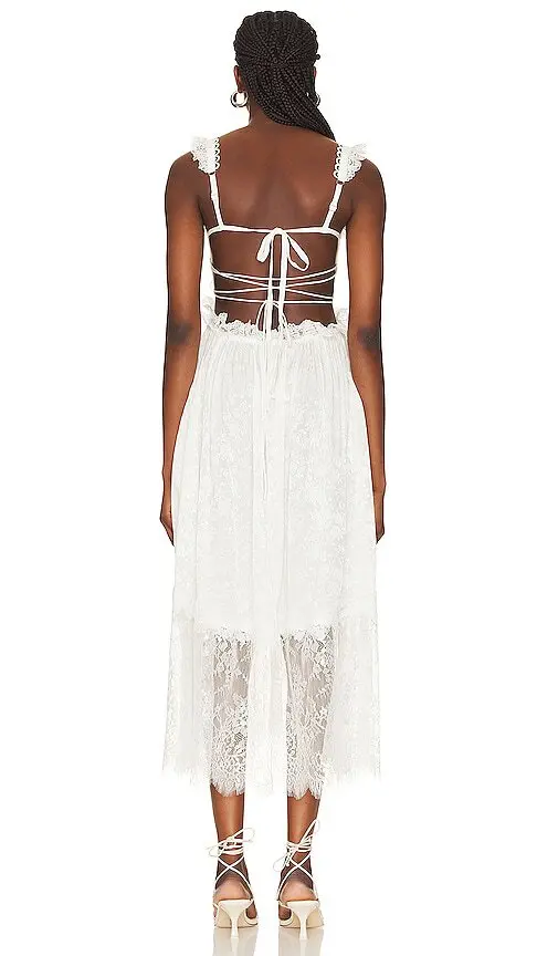 For Love & Lemons Deane Midi Dress In White - 6% Off | Editorialist