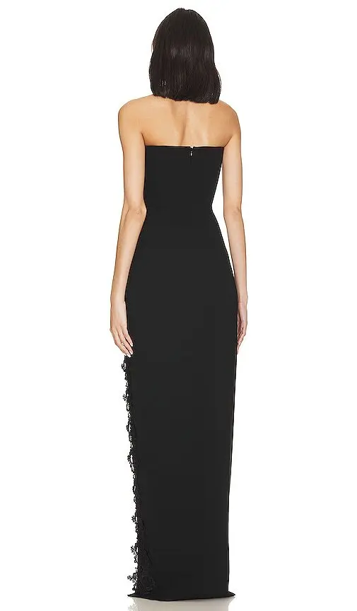 SAU LEE Florence Gown With Lace Trims