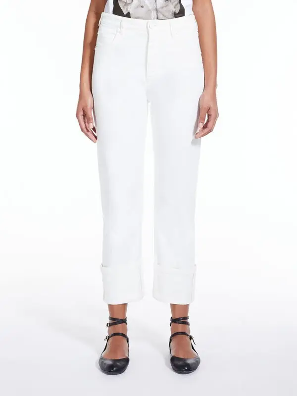 Max Mara Cropped Jeans In Stretch Bull