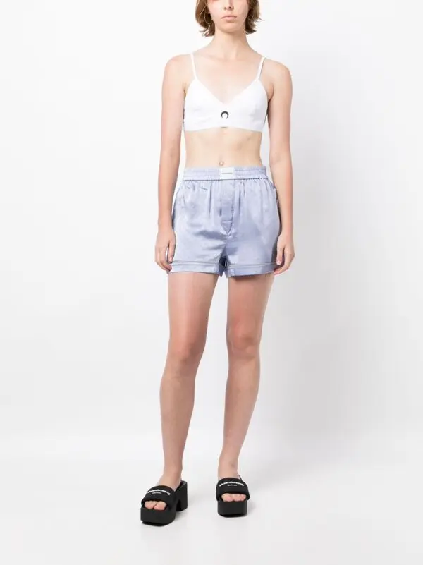 Alexander Wang Logo-jacquard Silk Boxer Shorts - Purple