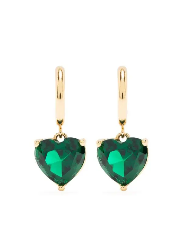 Kate Spade New York Crystal-embellished Heart Earrings - Green