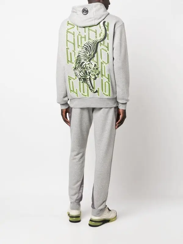 PLEIN SPORT Tiger Logo-print Hoodie
