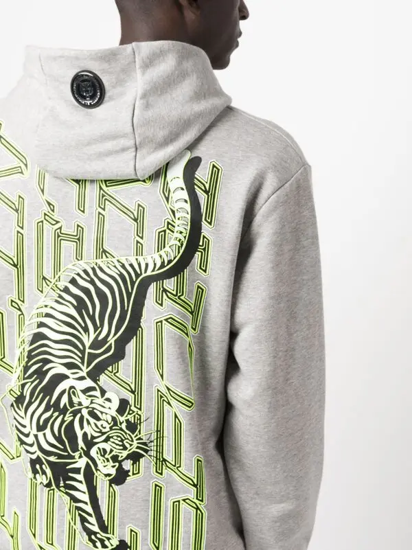 PLEIN SPORT Tiger Logo-print Hoodie