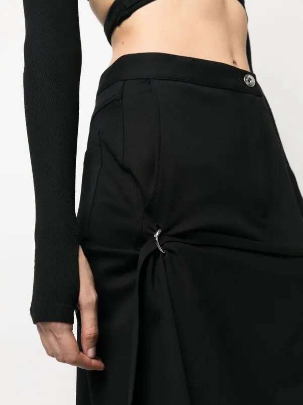 JW Anderson Asymmetric Draped Midi Skirt - Black