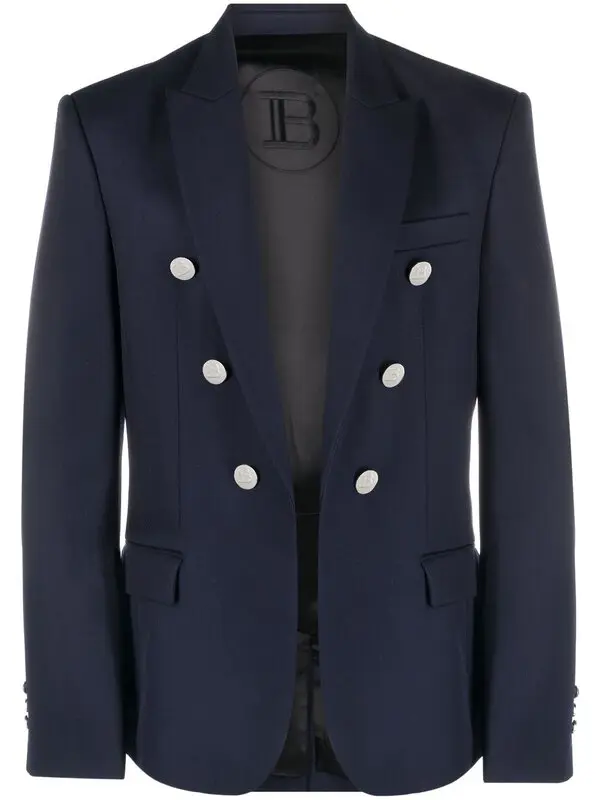 Balmain Embossed-button Double-breasted Blazer