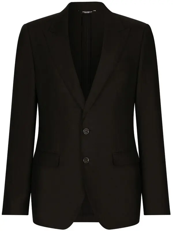Dolce & Gabbana Single-breasted Linen Taormina Blazer - Black