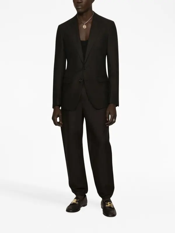 Dolce & Gabbana Single-breasted Linen Taormina Blazer - Black