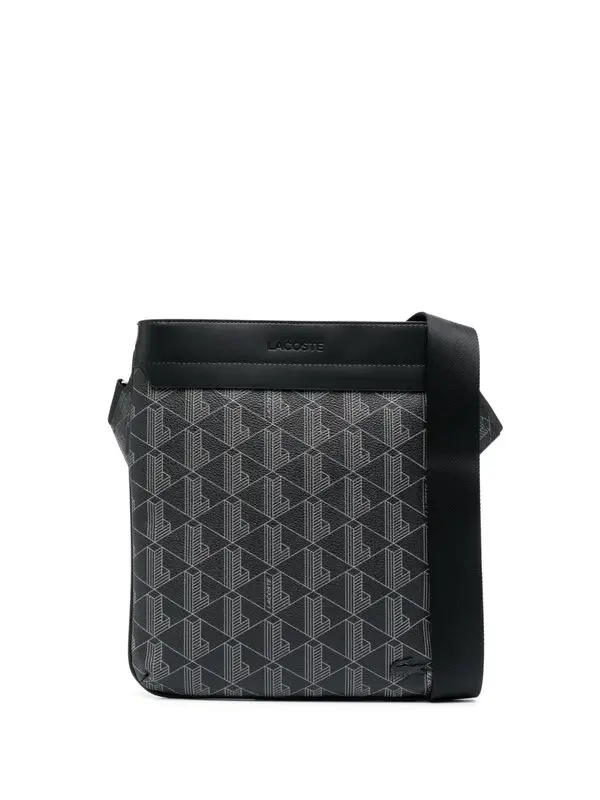 Lacoste Monogram Messenger Bag - Black