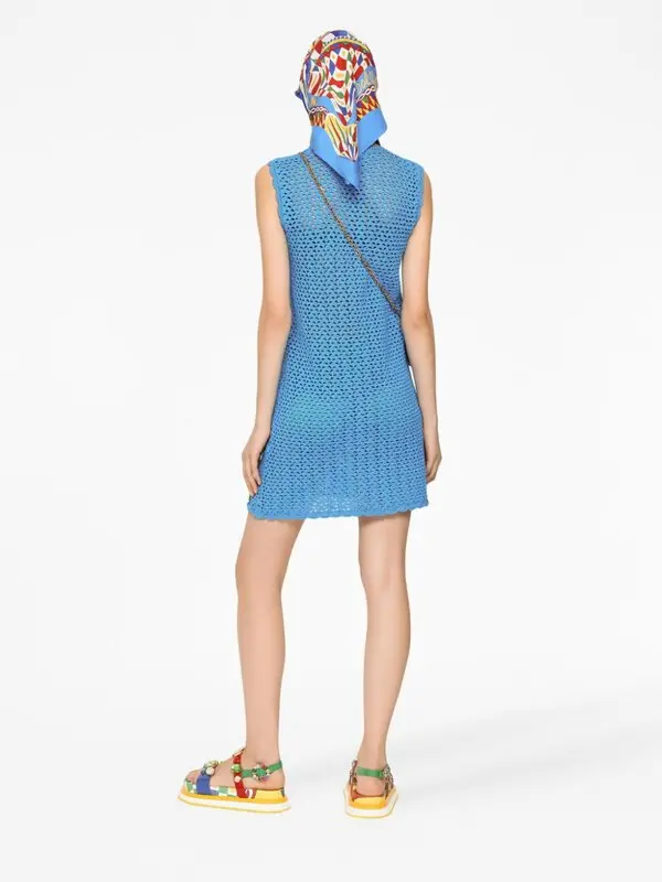 Dolce & Gabbana Sleeveless Crochet-knit Minidress