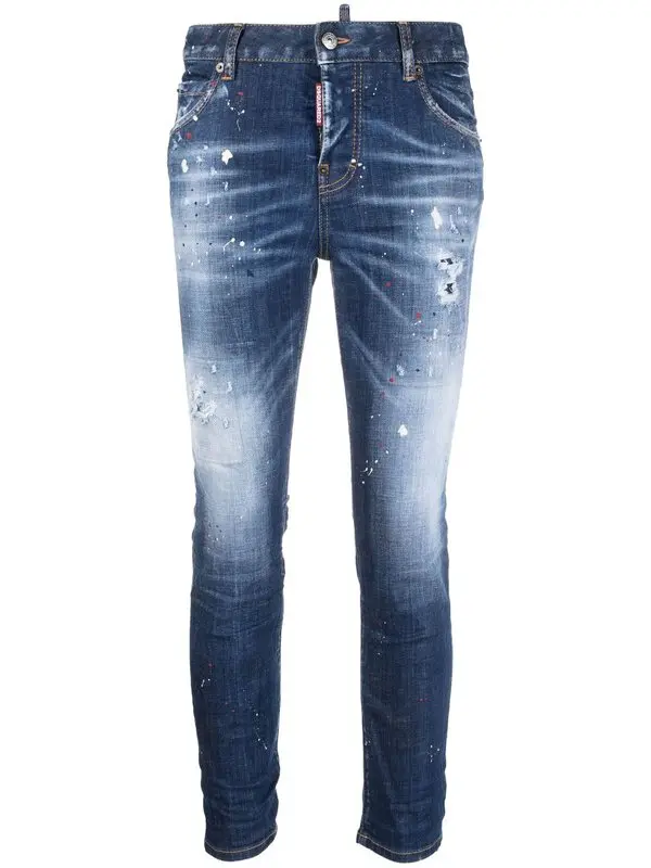 Dsquared2 Bleached Skinny Jeans - Blue