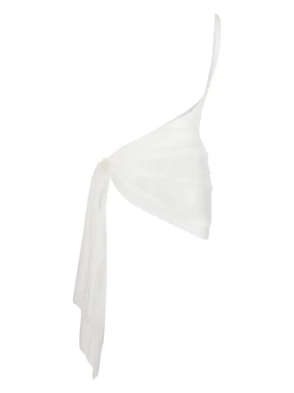 MUGLER One-shoulder Sheer Pareo