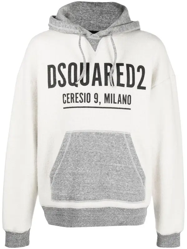 Dsquared2 Logo-print Panelled Hoodie - White