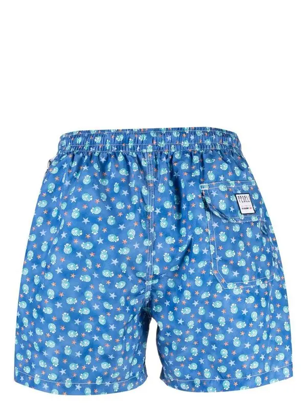 Fedeli Graphic Print Swim Shorts