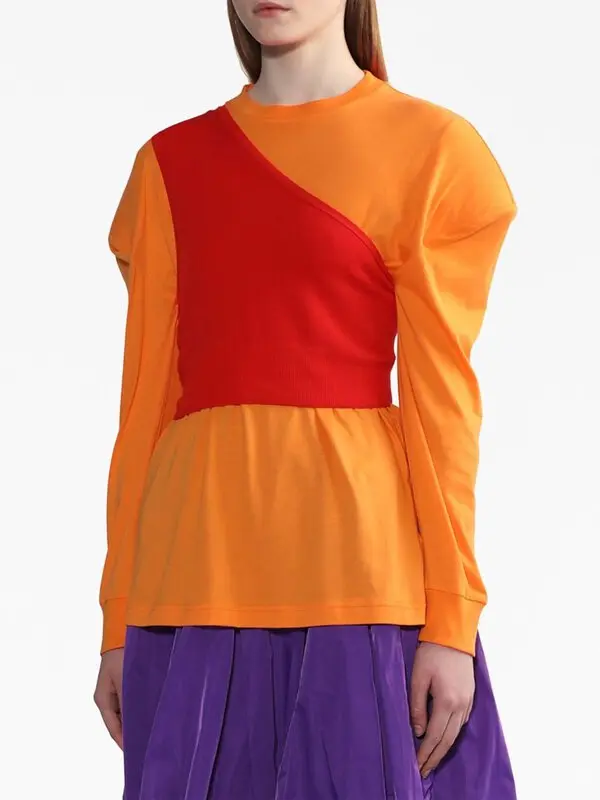 Enfold Asymmetric Blouse In Orange - 70% Off | Editorialist