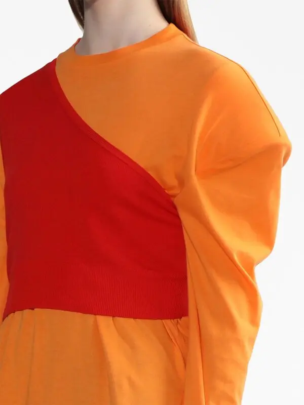 Enfold Asymmetric Blouse In Orange - 70% Off | Editorialist