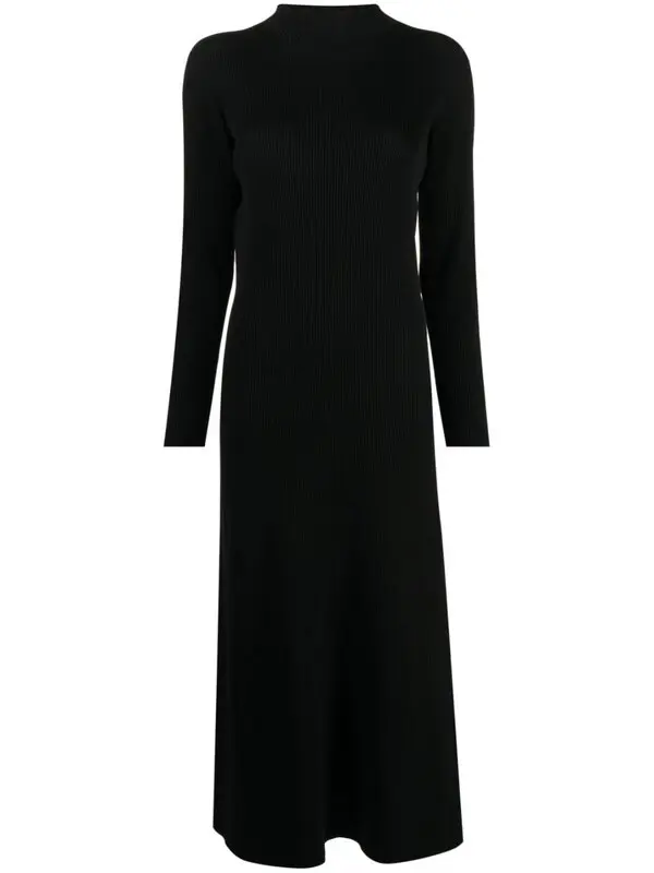 Cfcl Long-Sleeve Ribbed Midi Dress - Black | Editorialist