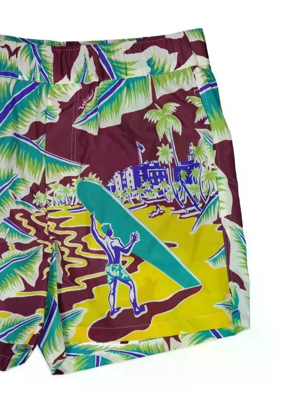Valentino Garavani Nylon Swimsuit With Surf Rider Print - Green