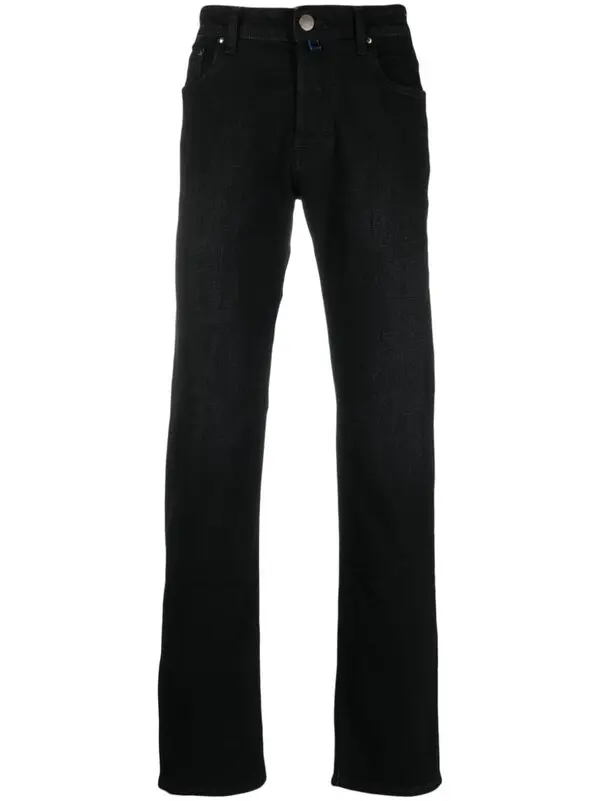 Jacob Cohen Logo-patch Straight-leg Jeans - Black