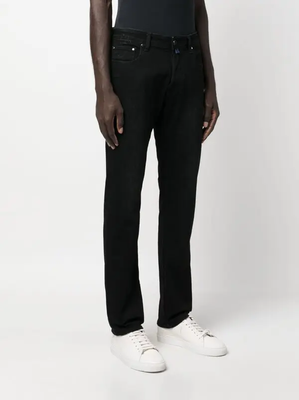 Jacob Cohen Logo-patch Straight-leg Jeans - Black