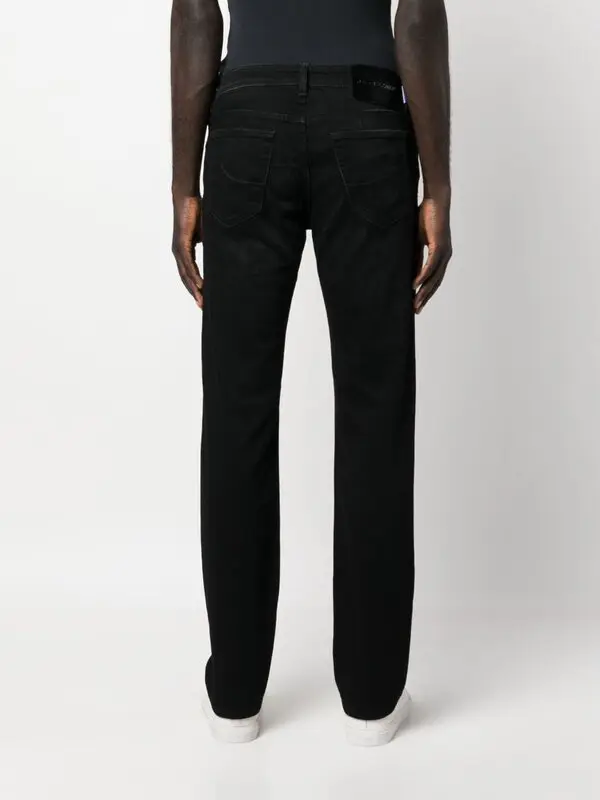 Jacob Cohen Logo-patch Straight-leg Jeans - Black