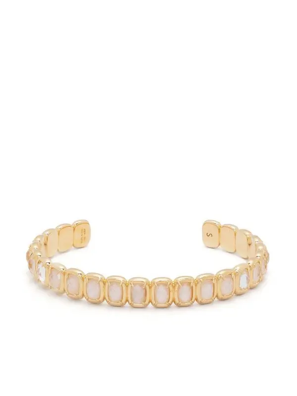 IVI Faceted Stone Embellished Bangle - Gold