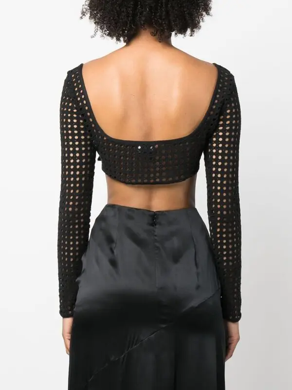 Giambattista Valli Macramé Bow Crop Top