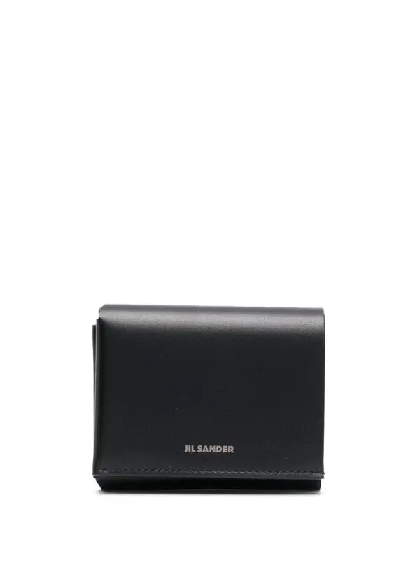 JIL SANDER Logo-plaque Leather Wallet - Black