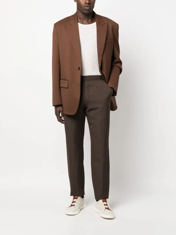 Zegna Mid-rise Tapered Trousers - Brown