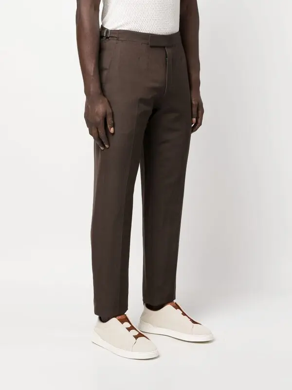 Zegna Mid-rise Tapered Trousers - Brown