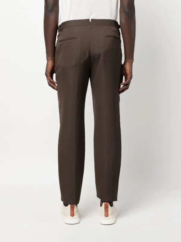 Zegna Mid-rise Tapered Trousers - Brown