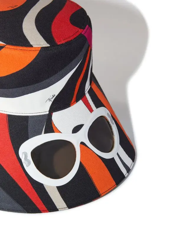 Emilio Pucci Logo-Print Bucket Hat - Black | Editorialist display picture 3