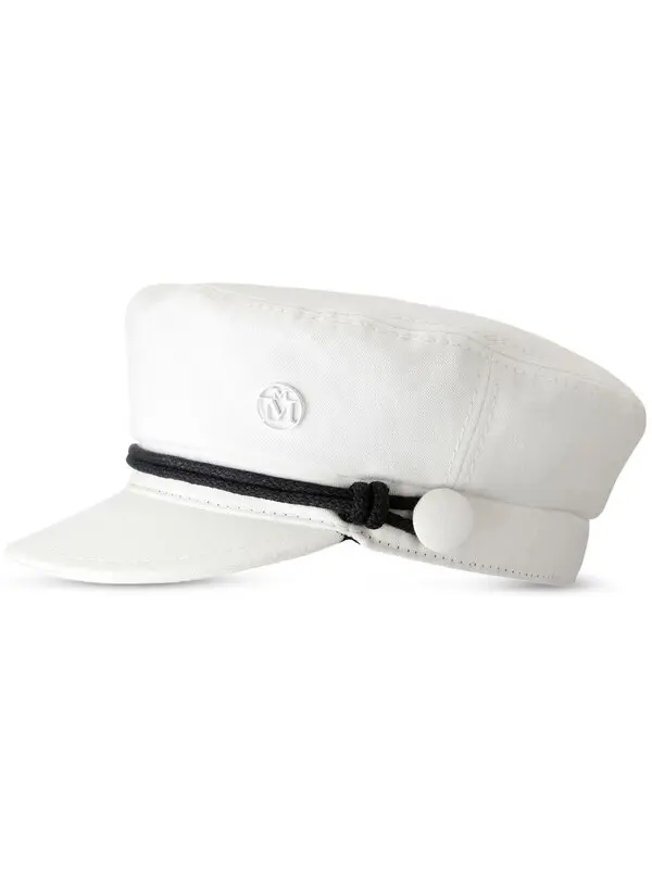 MAISON MICHEL Abby Sailor Cap - White