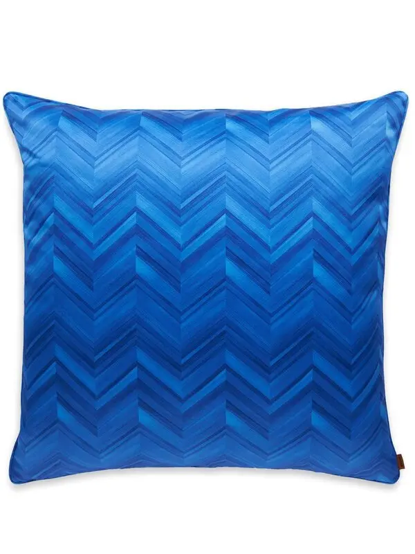 Missoni Large Layers Inlay Zigzag Cushion - Blue