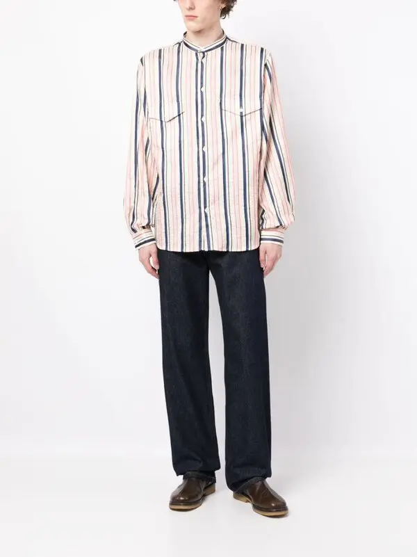 Bally Stripes-print Silk Shirt - Neutrals