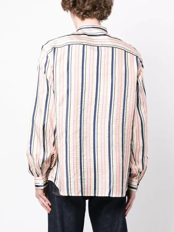 Bally Stripes-print Silk Shirt - Neutrals