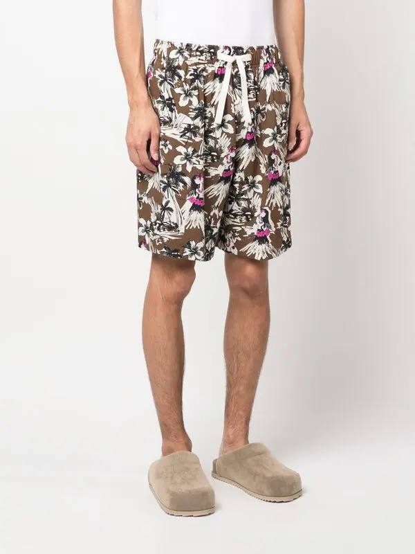 Palm Angels Graphic-print Shorts - Brown