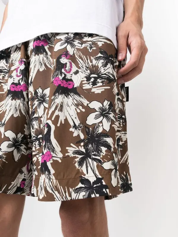 Palm Angels Graphic-print Shorts - Brown