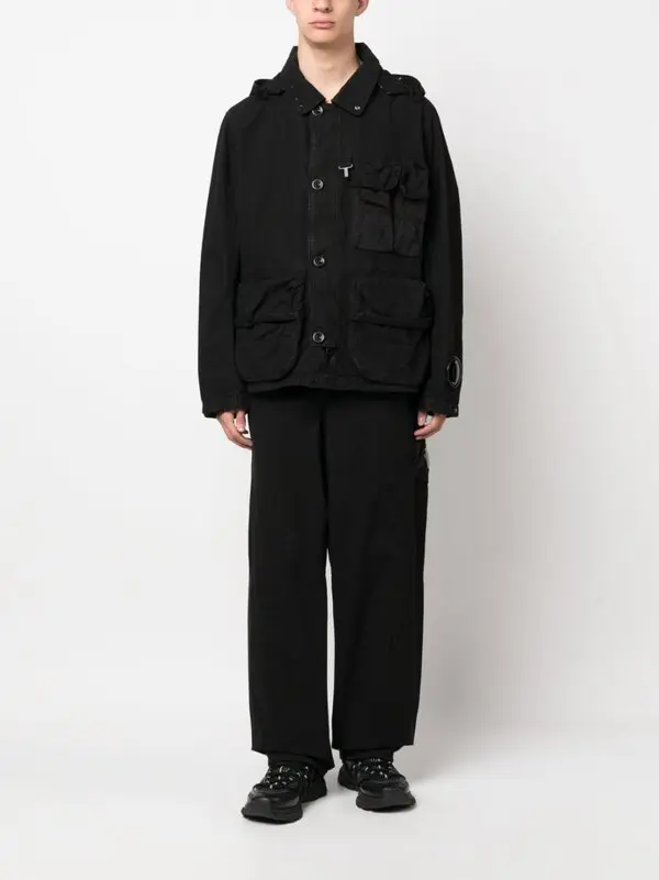 C.P. COMPANY Cargo-pocket Cotton Hooded Jacket - Black