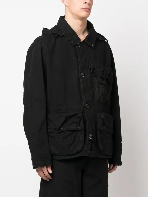 C.P. COMPANY Cargo-pocket Cotton Hooded Jacket - Black