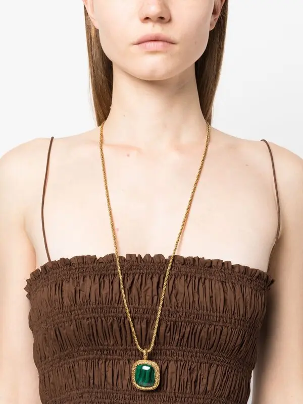 AURÉLIE BIDERMANN Miki Malachite-stone Necklace