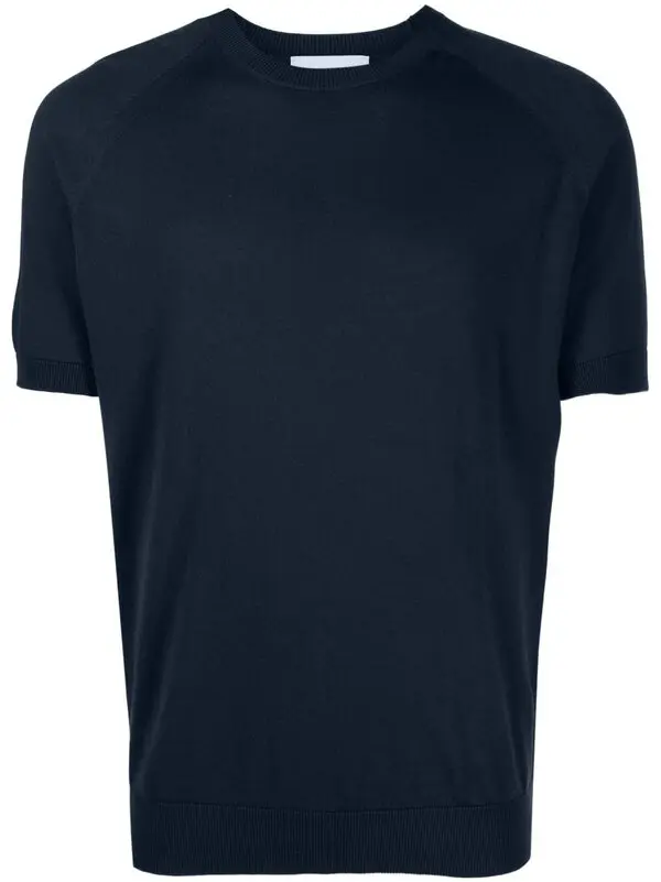 D4.0 Short-sleeved Cotton-knit T-shirt - Blue